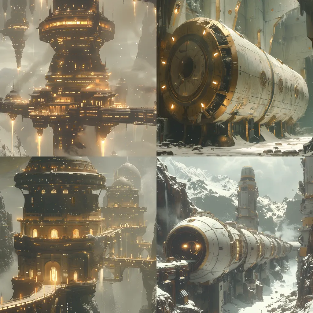 Majestic Lion Character Art Collection - futuristic space station ...