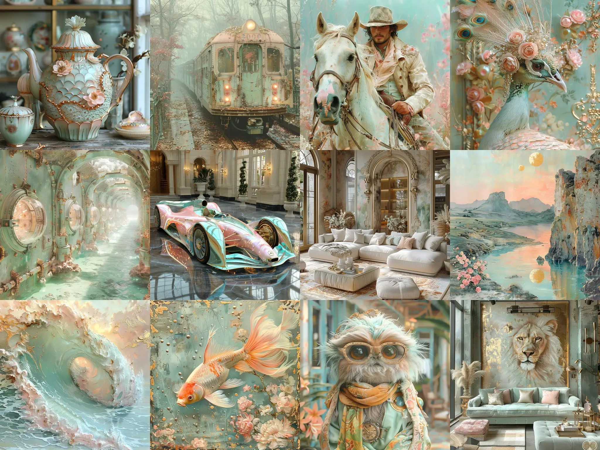 Pastel Fantasy Art Collage Collection - Noble Shapes