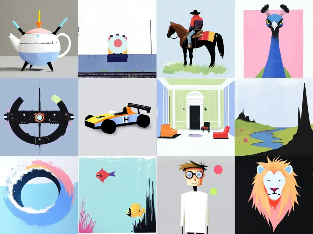 Charismatic Minimalism and Playful Colors: Digital Artwork featuring ...
