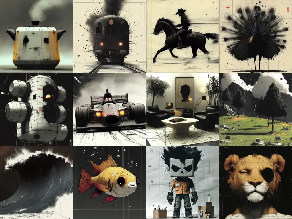 Stylistic Aquatic Fusion: Artistic Exploration of Iconic Fish ...